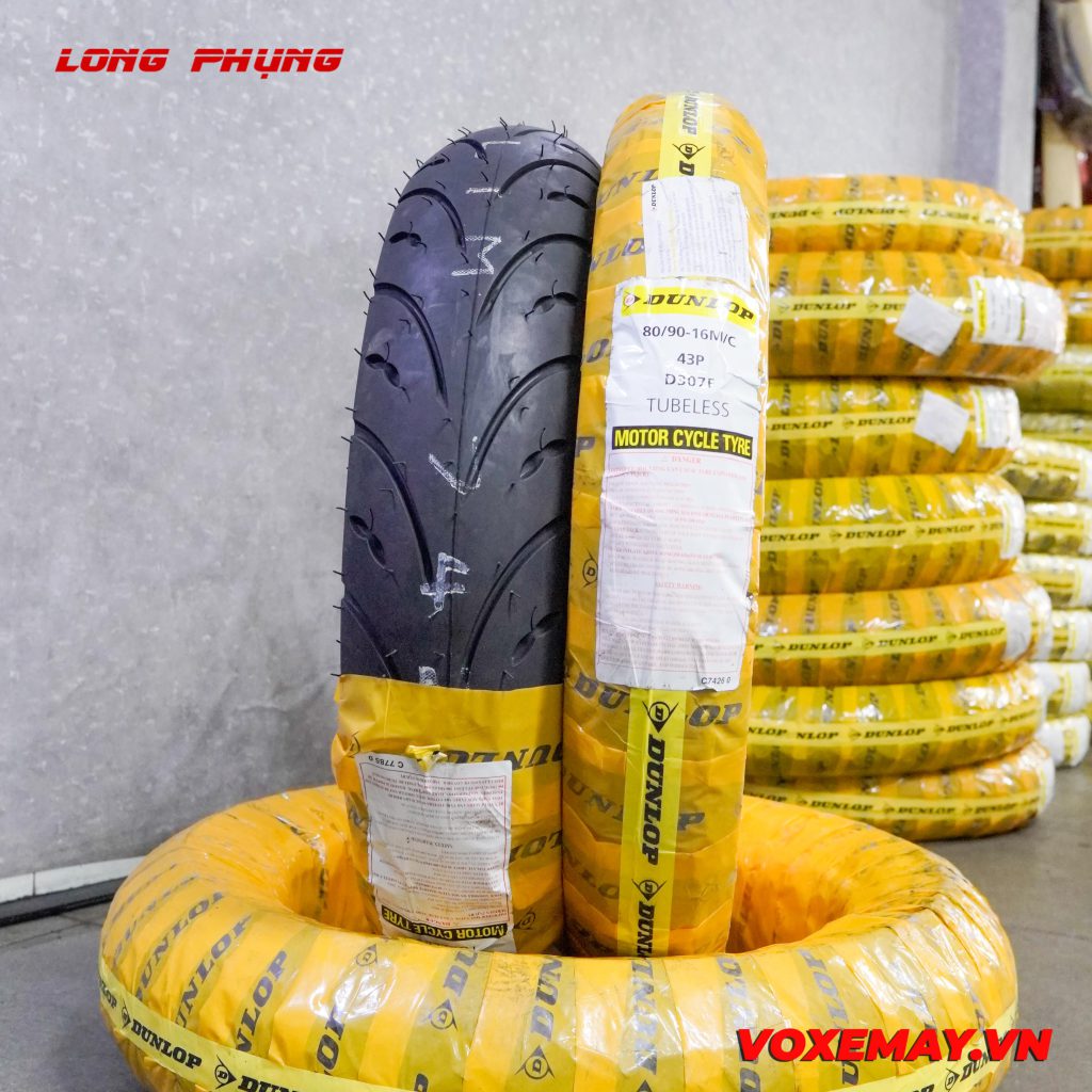 DUNLOP D307 100/80-14 TL - 120/70-14 TL - Phụ Tùng Long Phụng